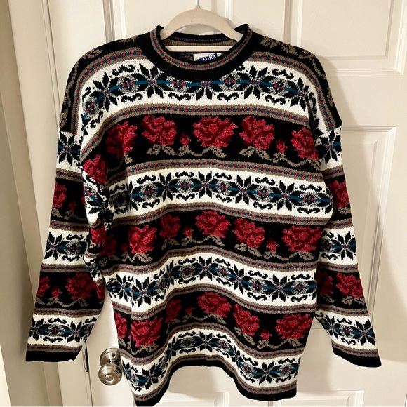 Laura Tyler | Sweaters | Vintage Laura Tyler Adele Rose Fair Isle Tunic ...